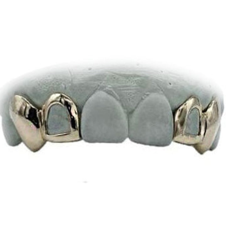 Open Face and Solid Fangs with Back Bar Top or Bottom 4pc – Grillz Masters