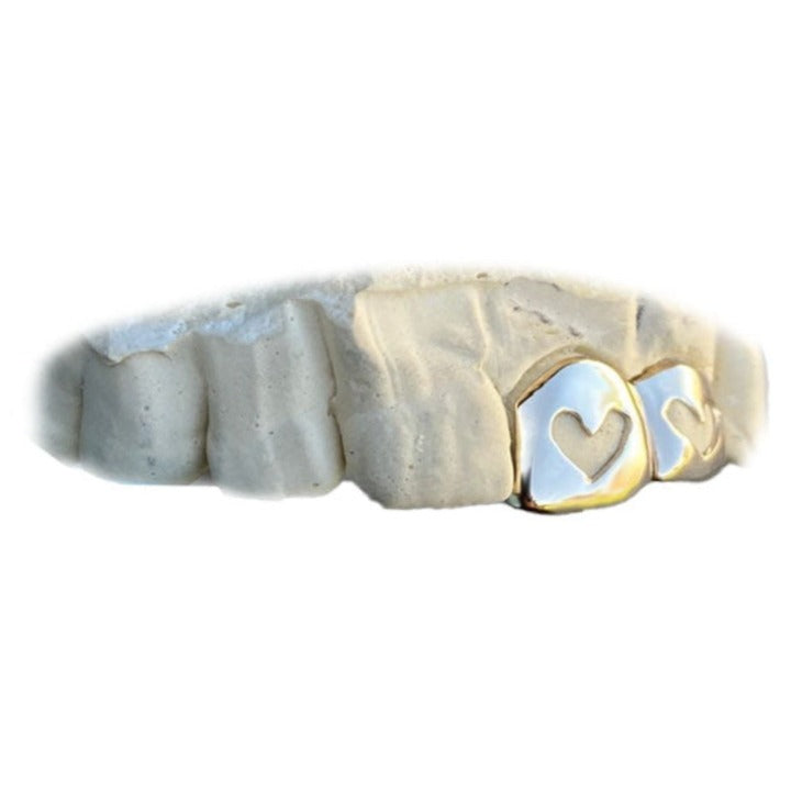 Heart Window Grillz Polished Finish Top or Bottom 2pc – Grillz Masters