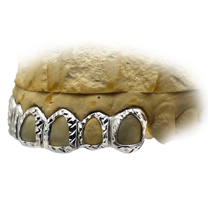 Open Face Grillz with Diamond Cuts Top or Bottom 6pc – Grillz Masters