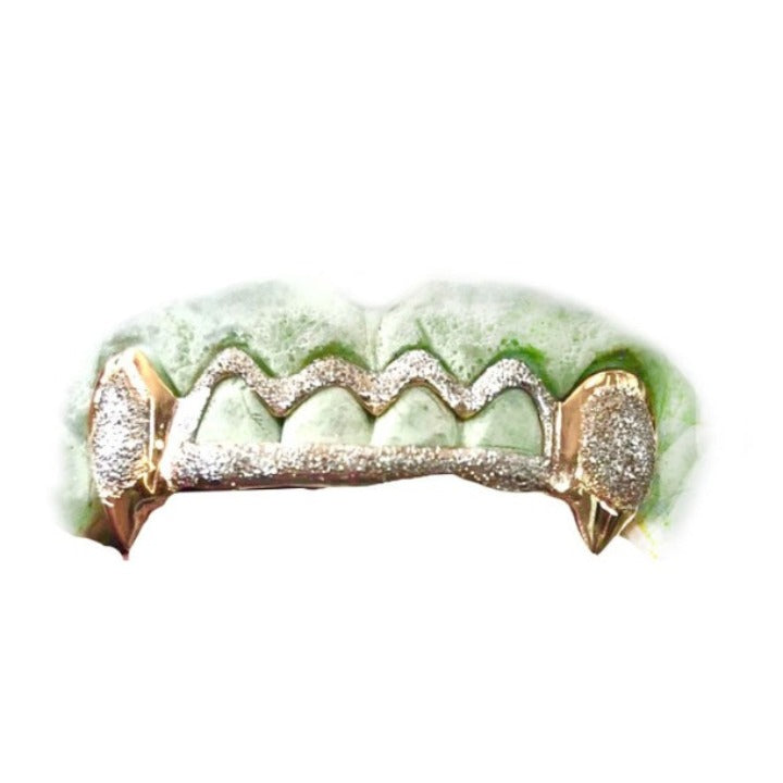 Open Face Diamond Dust Grillz with Polished Tip Extended Fangs – Grillz ...