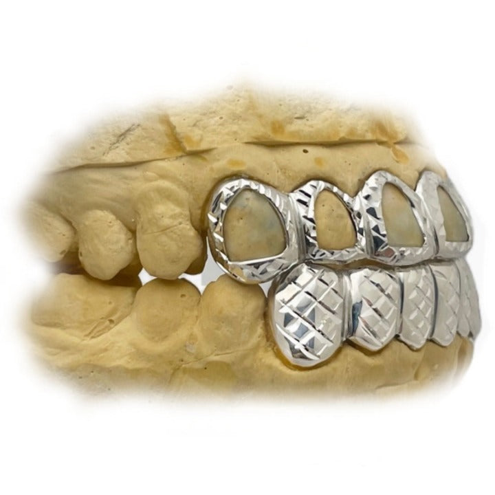 Open Face Top Grillz with Diamond Cut Bottom Grillz Set 6 on 6 – Grillz ...
